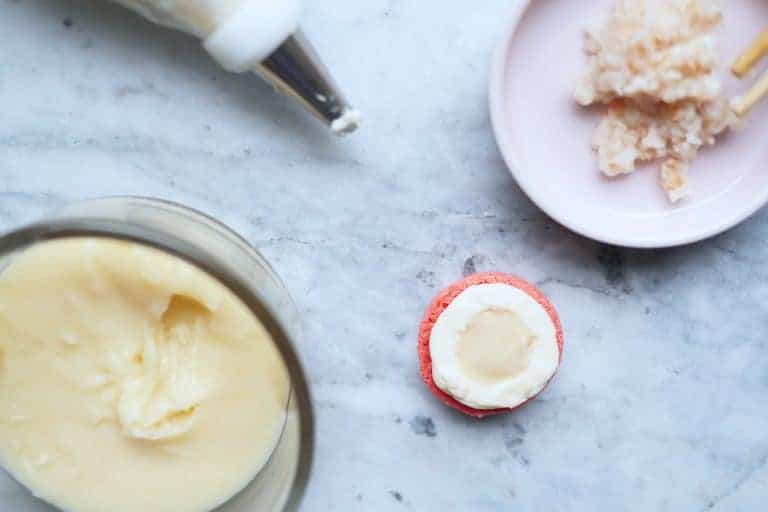 Delicate Lychee Rose Macarons in a Heart Shape (Template) - Indulge ...