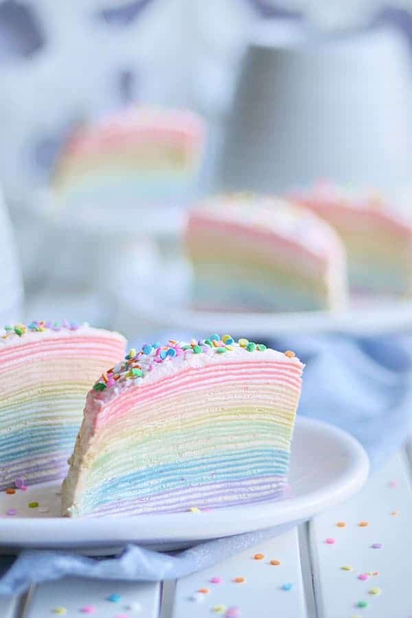 30-Layer Rainbow Mille Crepe Cake - Indulge With Mimi