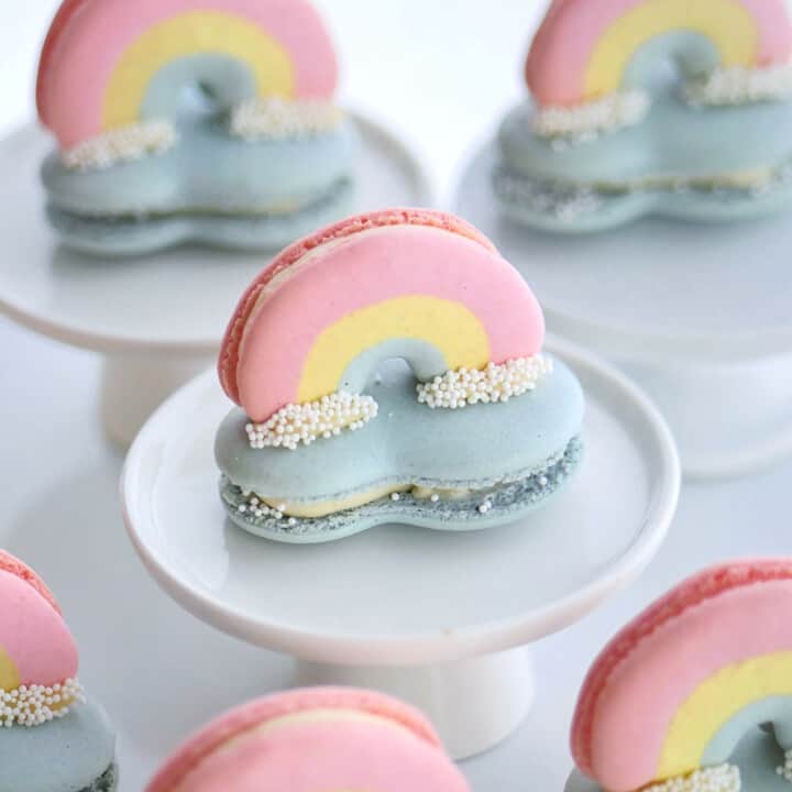 Over the Rainbow Cloud Macarons with Irish Cream Filling - Indulge With ...