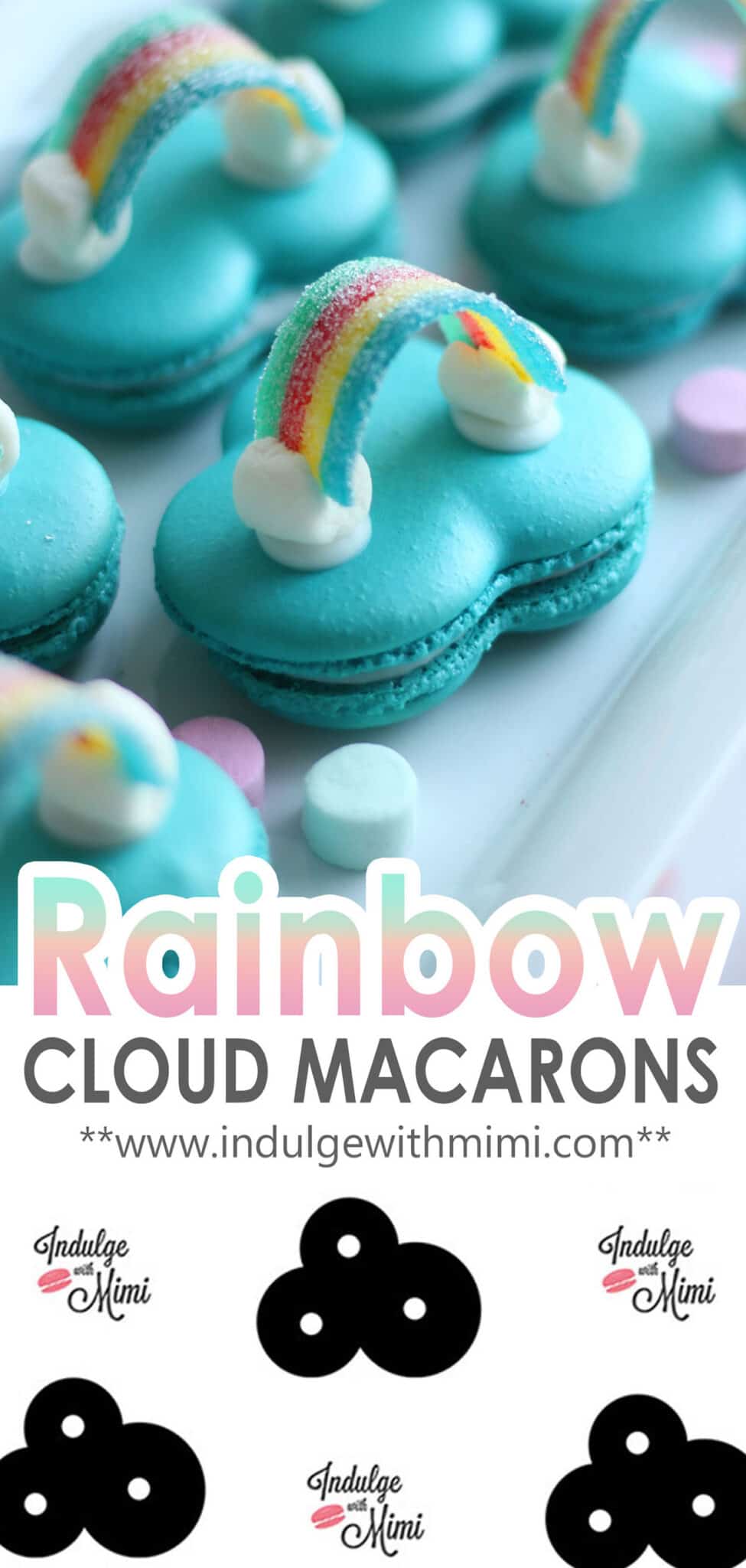 Over the Rainbow Cloud Macarons with Irish Cream Filling - Indulge With Mimi