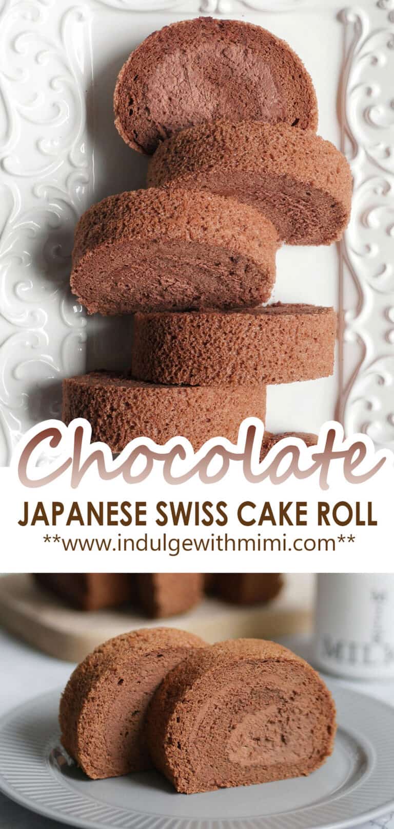 Super Fluffy and Soft Japanese Chocolate Cake Roll - Indulge With Mimi