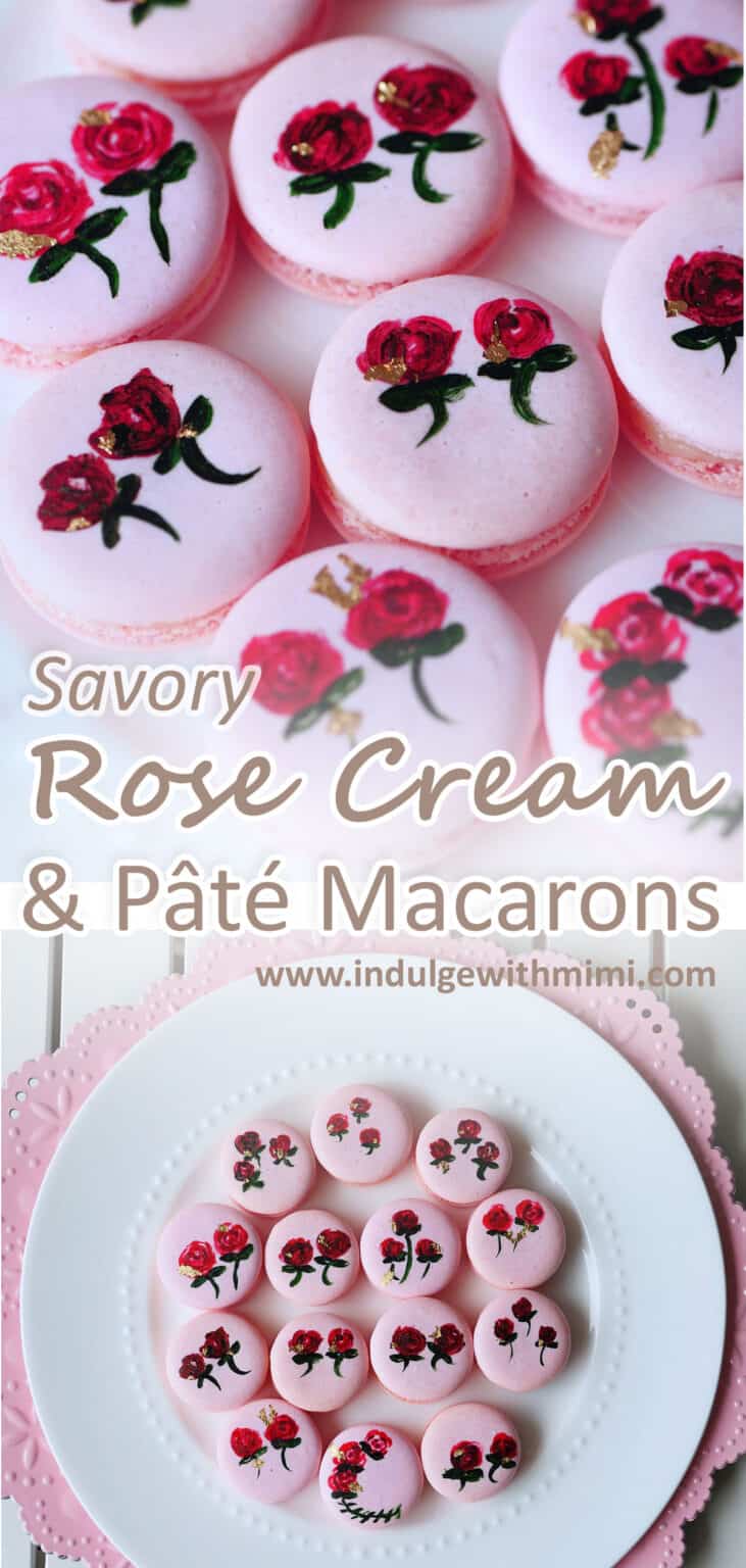 Savoury Macarons - Rose Cream & Duck Apricot Pâté - Indulge With Mimi