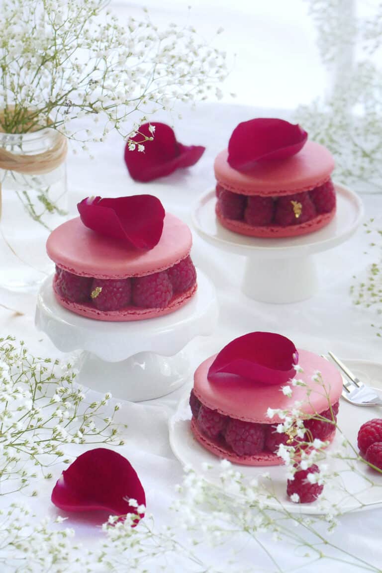 "Ispahan" Inspired Macaron Cake with Fresh Lychees & Raspberries ...