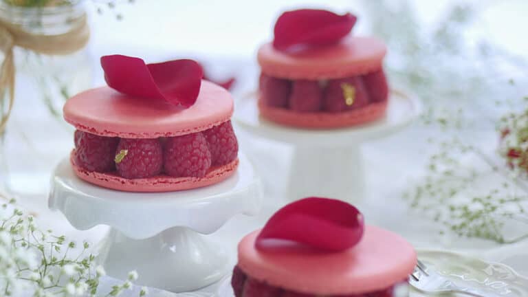 "Ispahan" Inspired Macaron Cake with Fresh Lychees & Raspberries ...