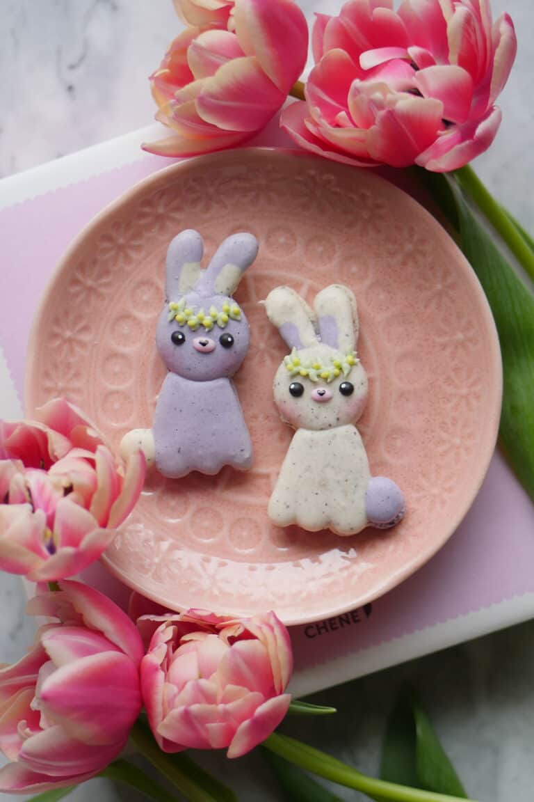 Lavender Earl Grey Easter Bunny Macarons (Template) - Indulge With Mimi