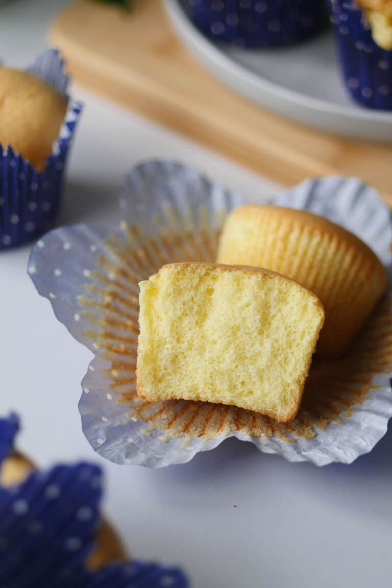 Chinese Paper Wrapped Cupcakes - Bouncy Spongey Texture - Indulge With Mimi