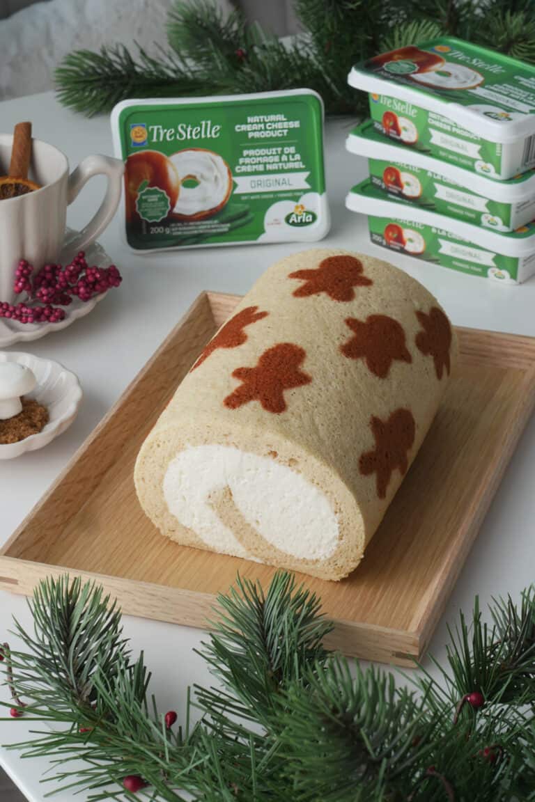 Christmas Gingerbread Men Pattern Cake Roll - Indulge With Mimi