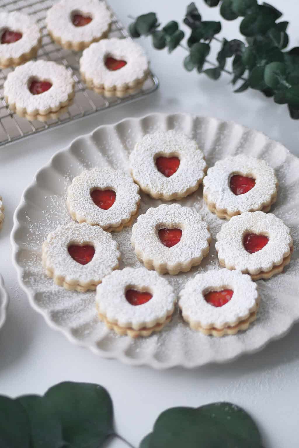 Valentine's Cinnamon and Jam Heart Linzer Cookies - Nut Free - Indulge ...