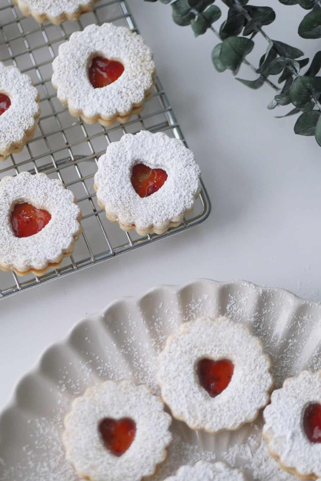 Valentine's Cinnamon and Jam Heart Linzer Cookies - Nut Free - Indulge ...