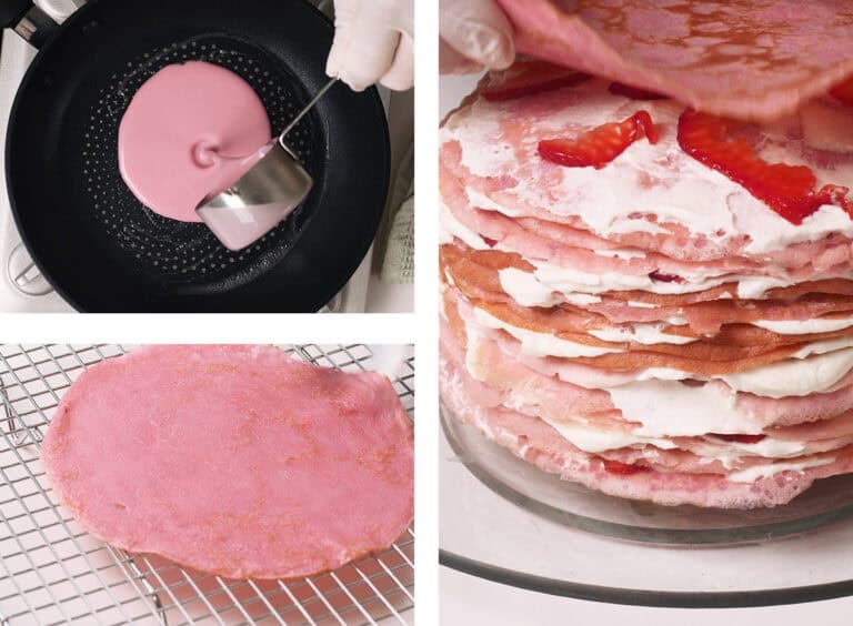 Strawberry Japanese Mille Crepe Cake - Indulge With Mimi