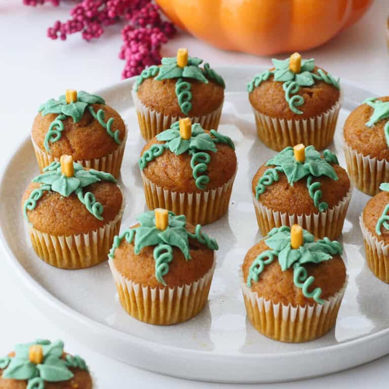 3D Mini Pumpkin Cupcakes without a Mold - Indulge With Mimi