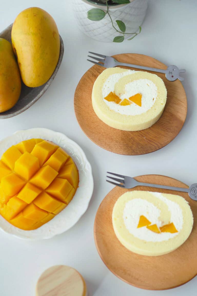 Mango Cake Roll with Fresh Cream - Indulge With Mimi